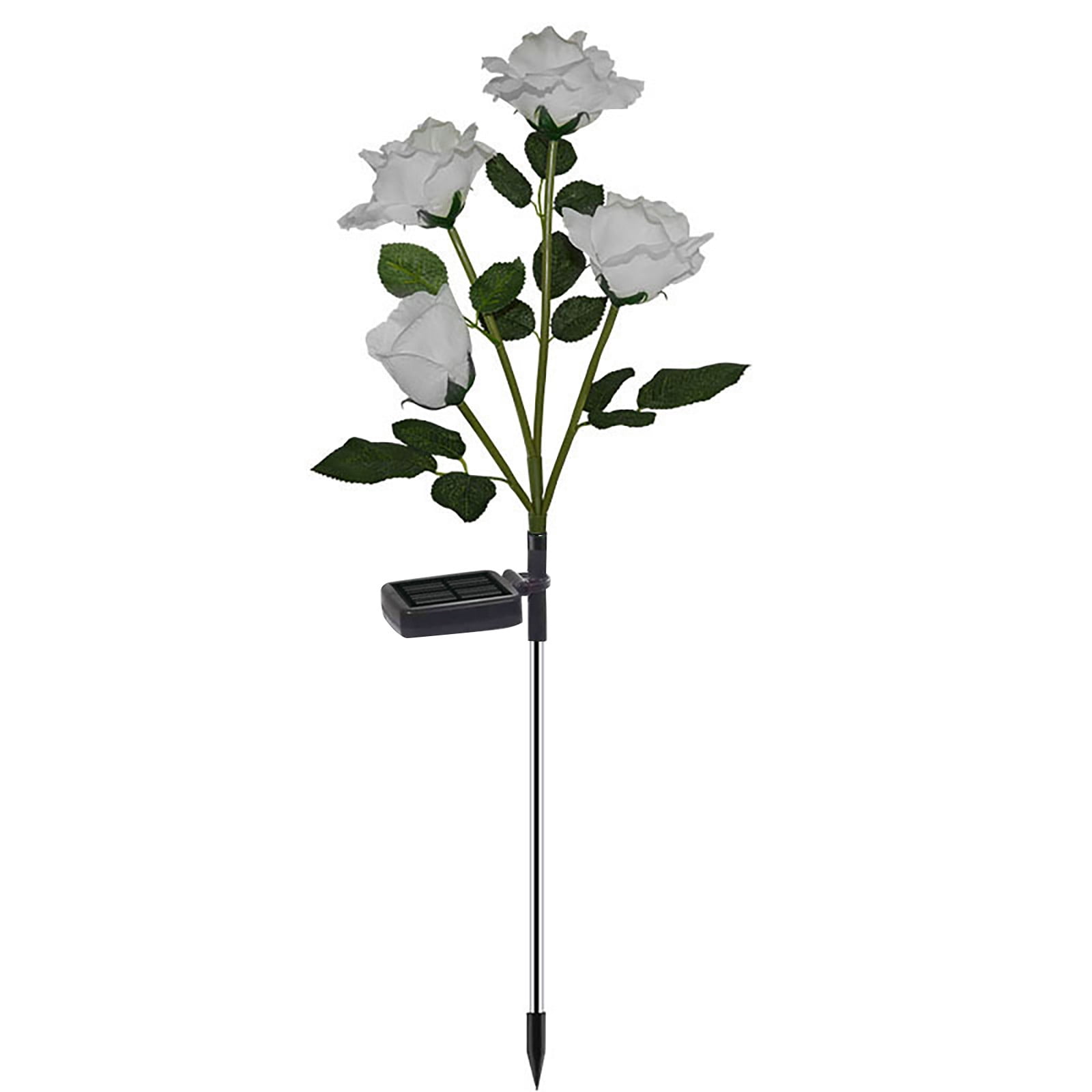 HKUKY Solar Rose Lights For Outside, 4LED Outdoor Solar Lights For Yard ...