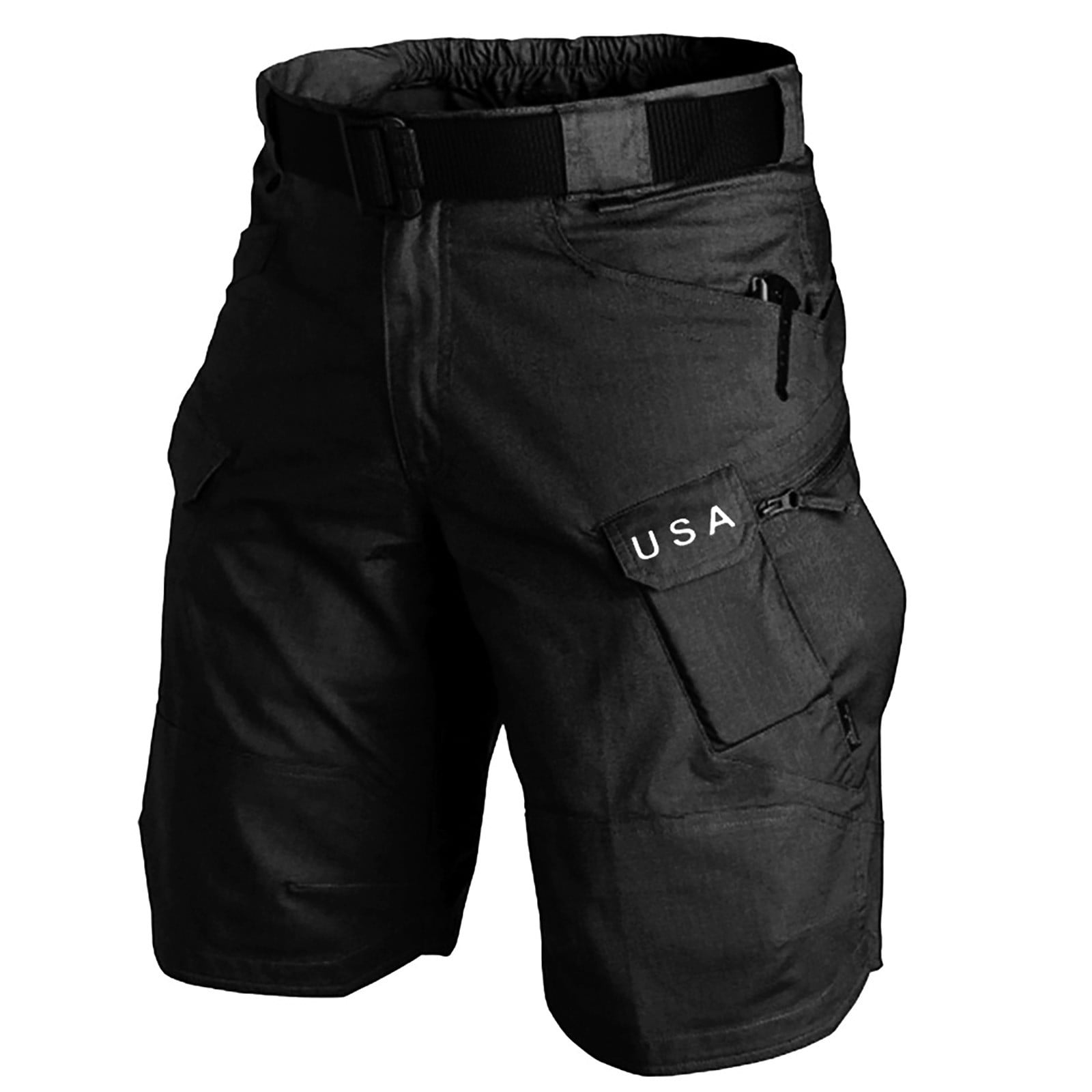 HKYNLAG Men's Cargo Shorts Patriotic Tactical Shorts Zipper Pockets ...