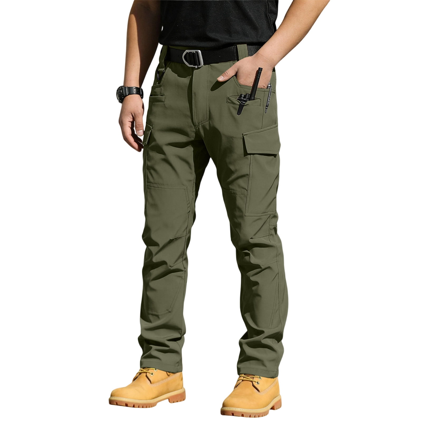 HKYNLAG Mens Cargo Pants Water Resistant Relaxed Fit Hiking Work Pants ...