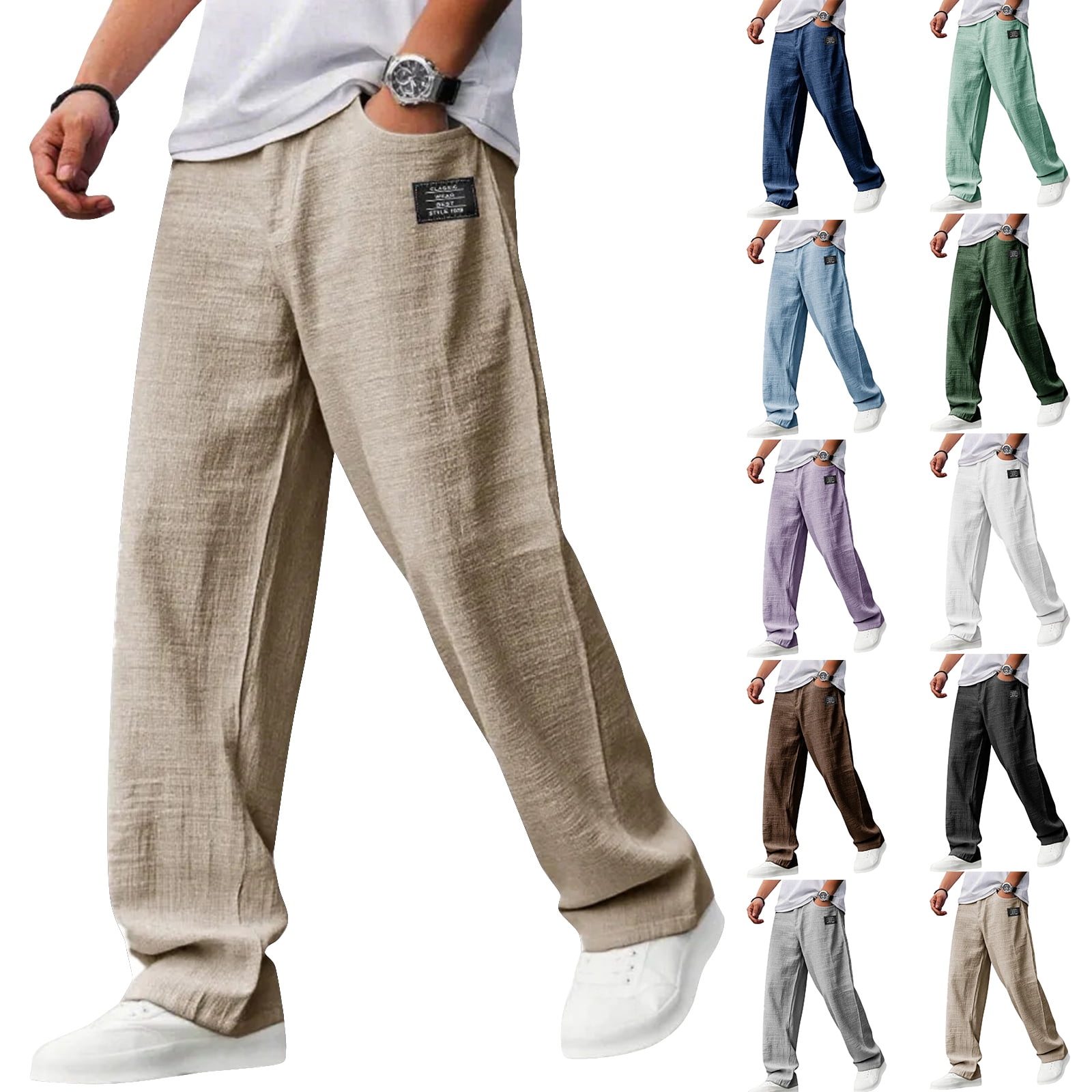 HKYNLAG Mokaloha Pants, Mokaloha Mens Pants, Men's Casual Hemp Fabric ...