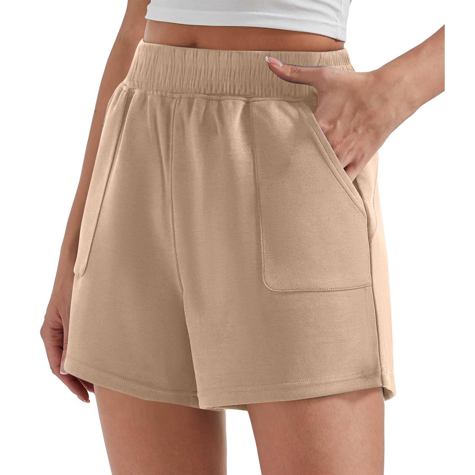 HKYNLAG Summer Shorts for Women Baggy Comfy Workout Shorts Elastic High ...