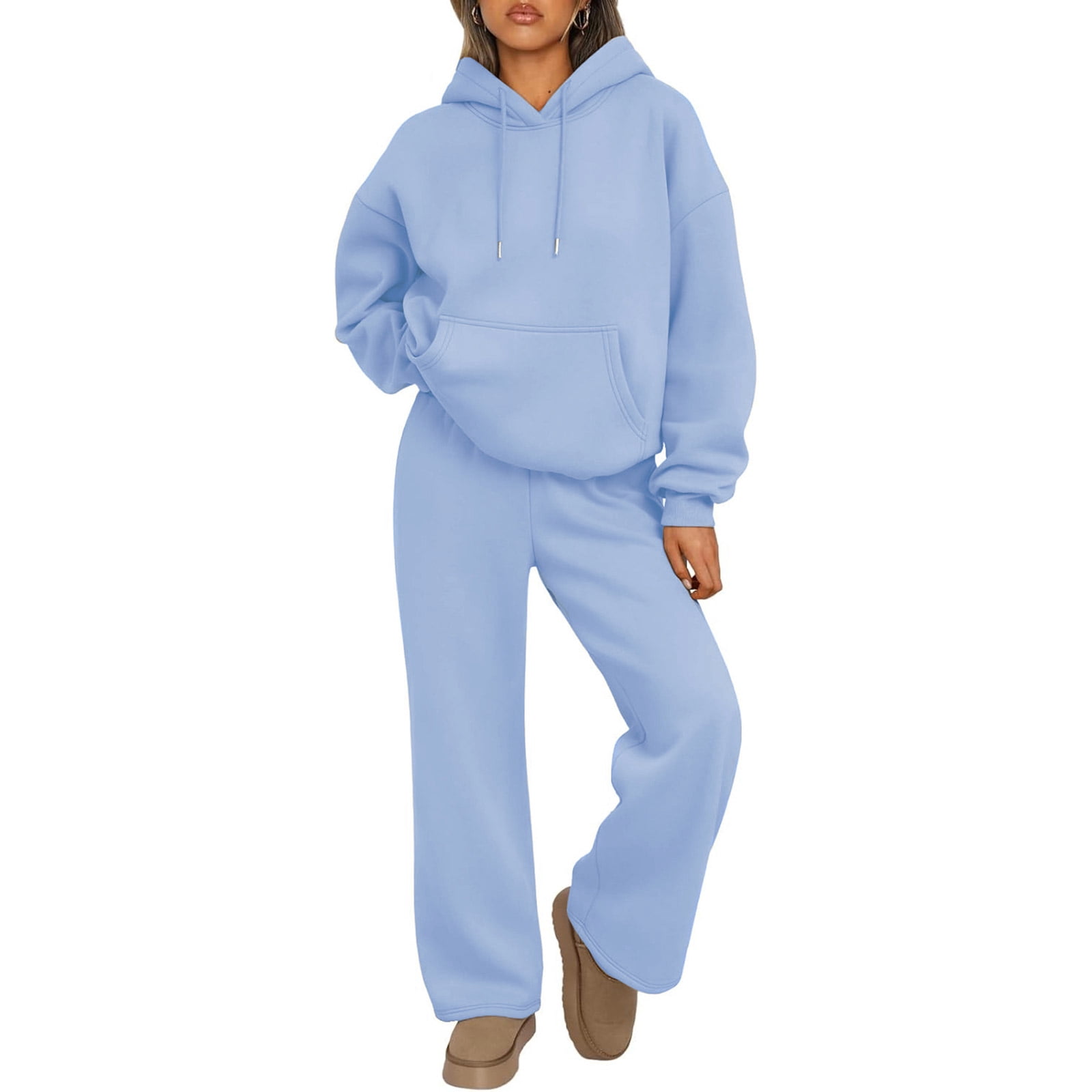 HKYNLAG Sweats Sets for Women Comfy Hoodie Sweatsuit Sets Long Sleeve ...