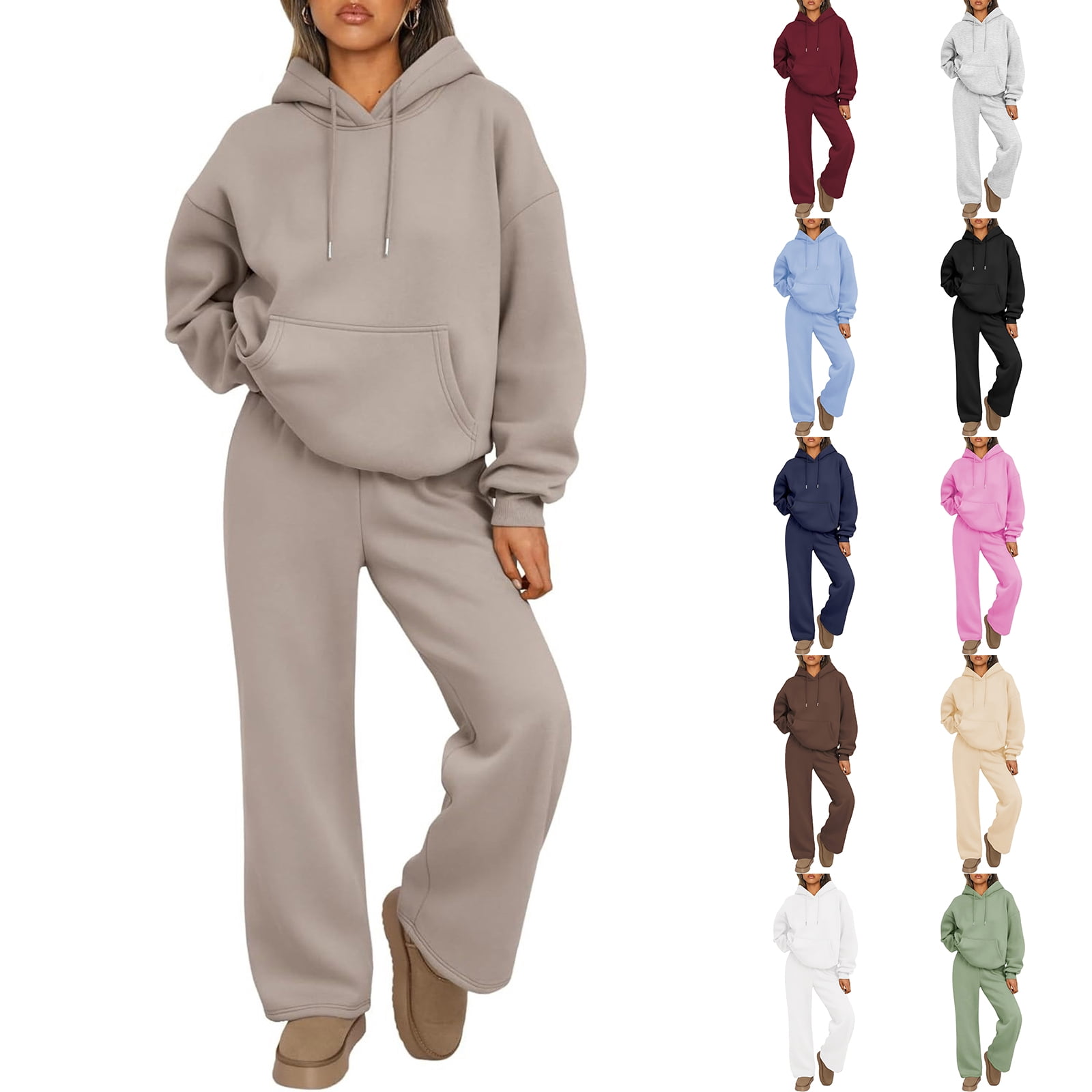 HKYNLAG Sweatsets Women 2 Piece Outfit Casual Hoodie Sweatsuit Sets ...