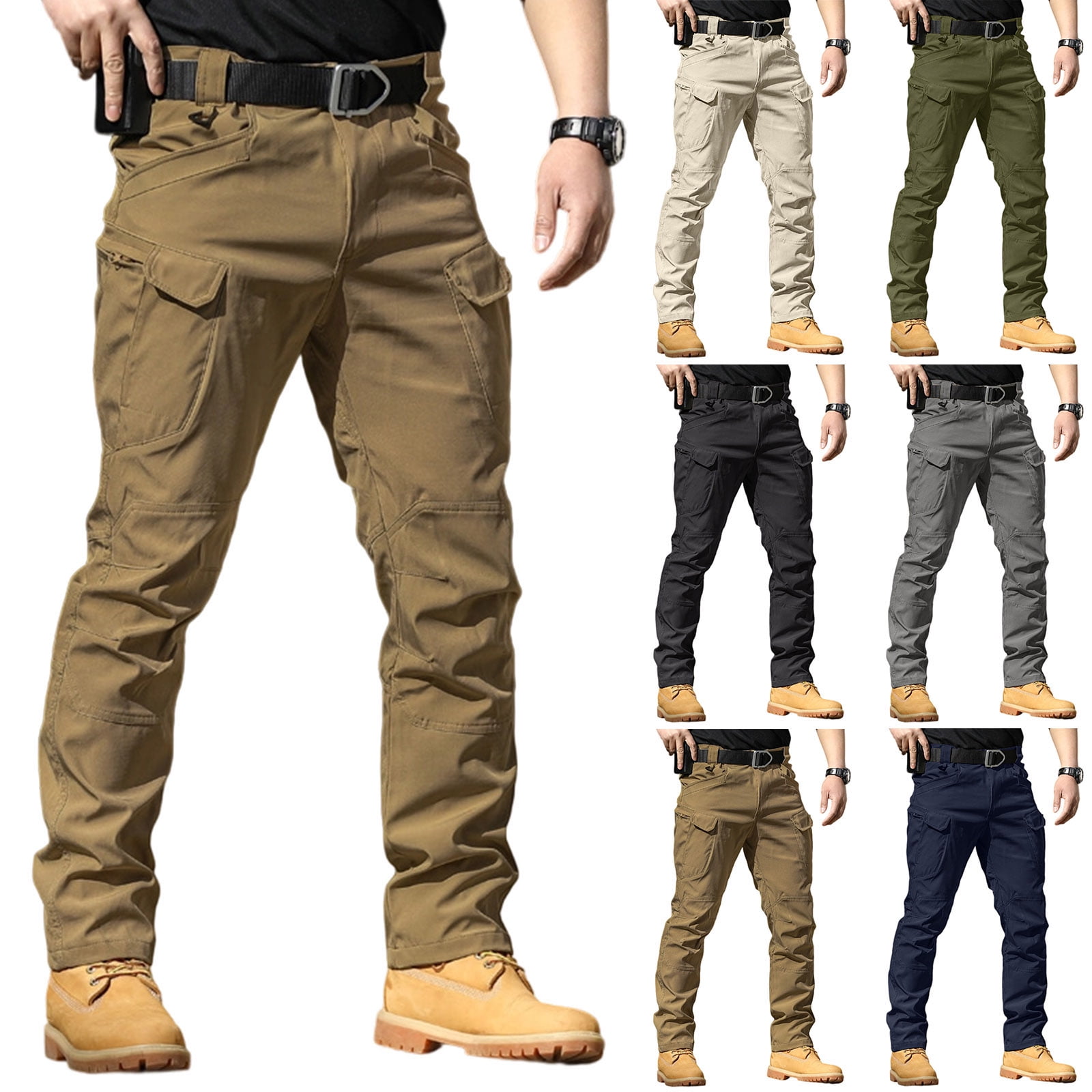 HKYNLAG Tactical Pants for Men Water Resistant Hiking Cargo Pants with ...