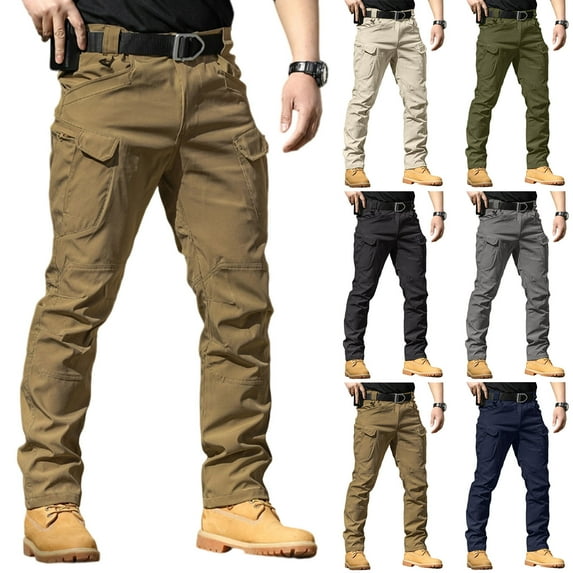 HKYNLAG Tactical Pants for Men Water Resistant Hiking Cargo Pants with ...