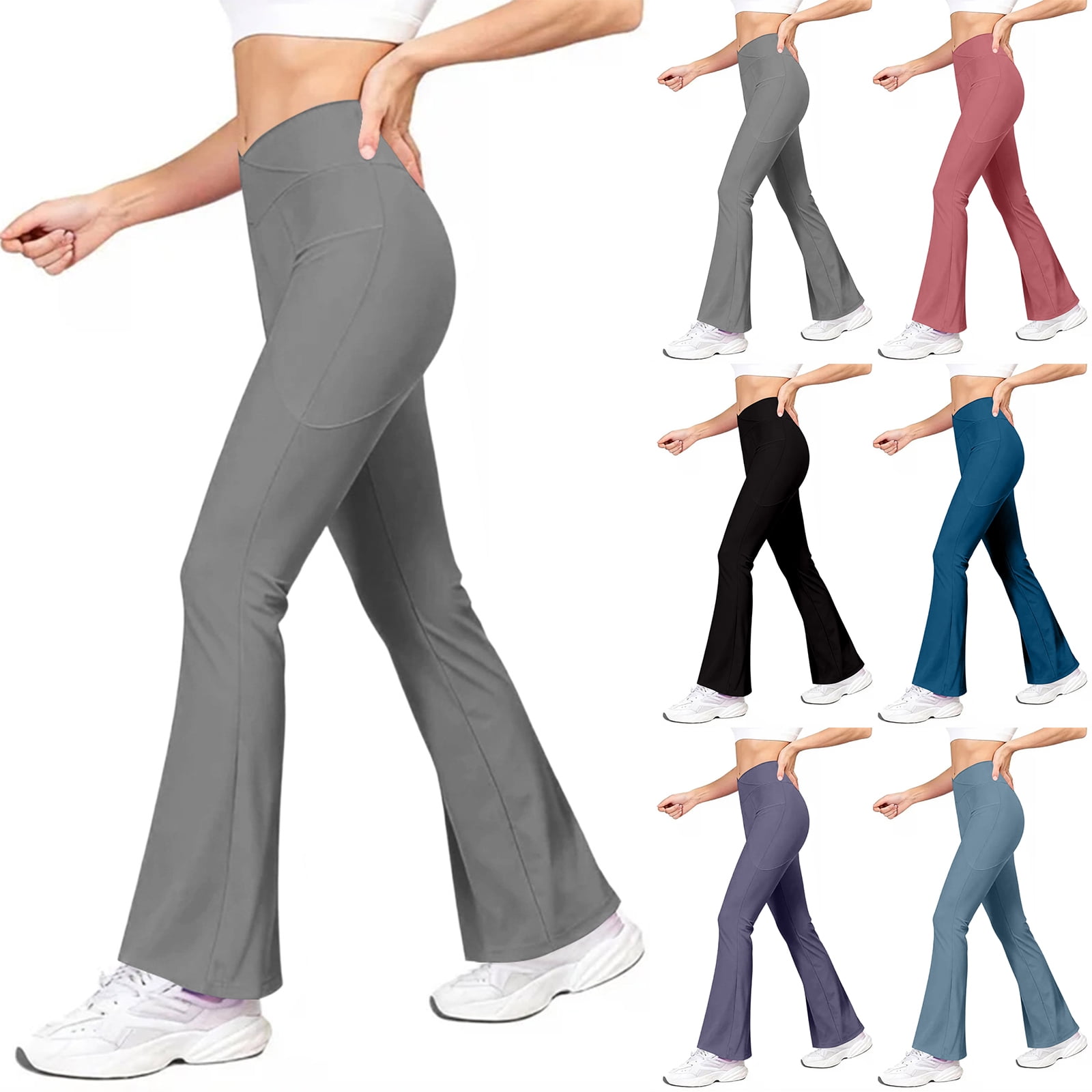 HKYNLAG Womens Plus Size Bootcut Yoga Pants Leggings High Waisted Yoga ...