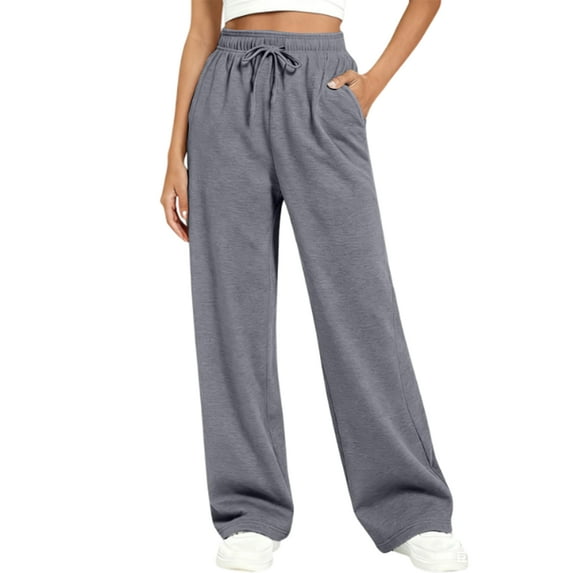 HKYNLAG Womens Wide Leg Sweatpants Winter Baggy Lounge Travel Pants ...