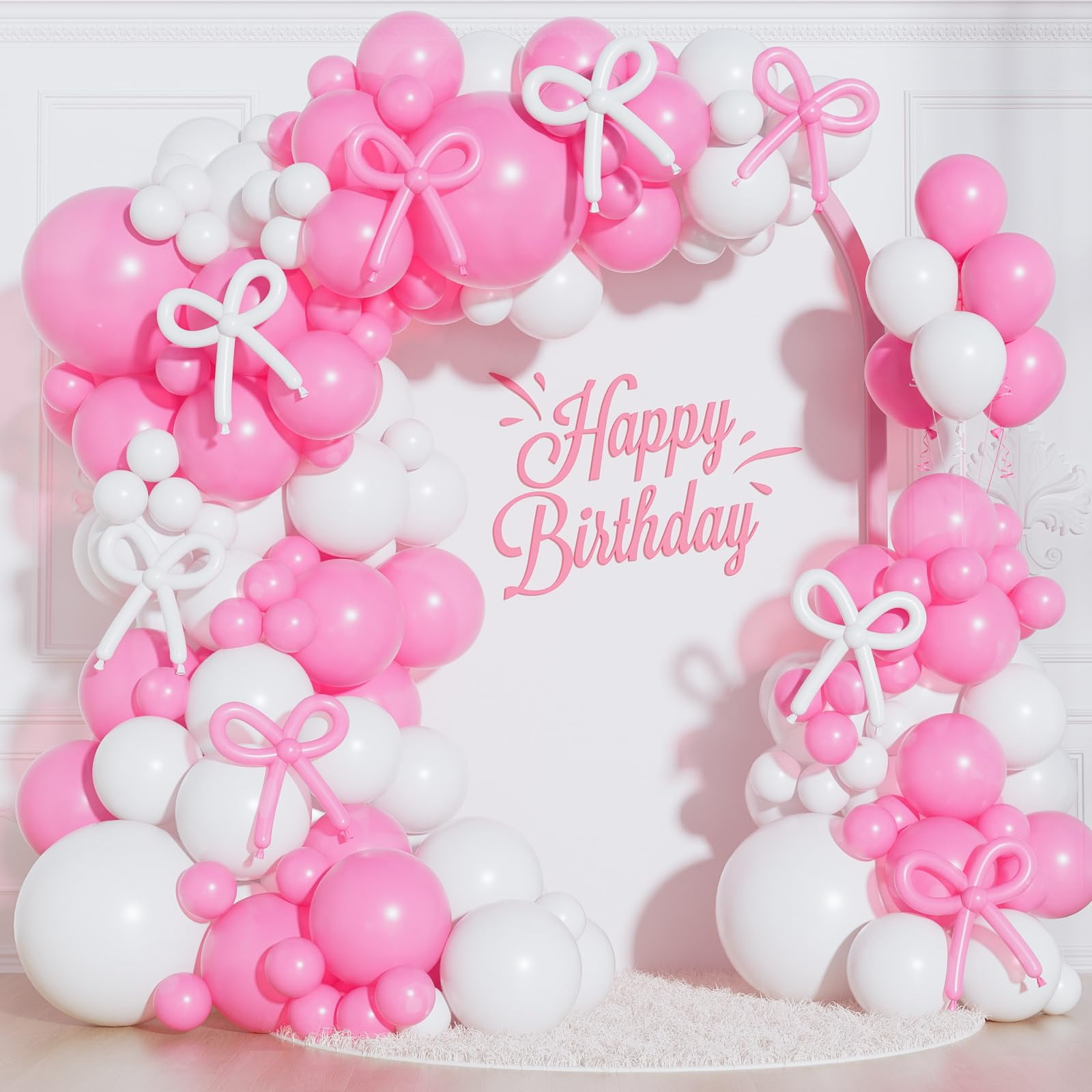 HKYOOD Pink Bow Balloon SSF20 Garland Arch Kit - Coquette Birthday ...