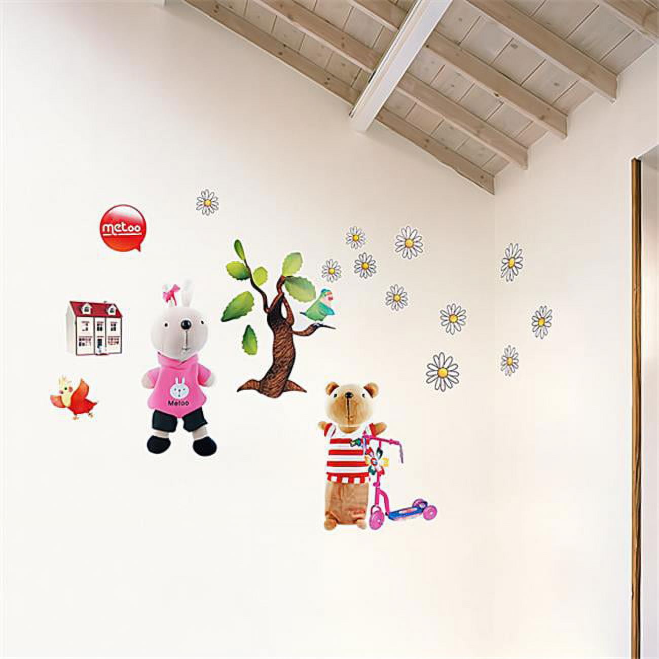 HL-1235 Rabbit & Bear - Medium Wall Decals Stickers Appliques Home ...