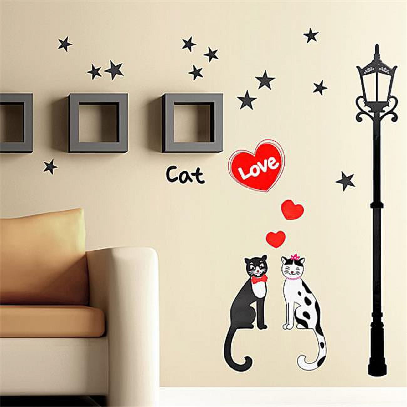 HL-952 Cat Love - Wall Decals Stickers Appliques Home Decor - Walmart.com
