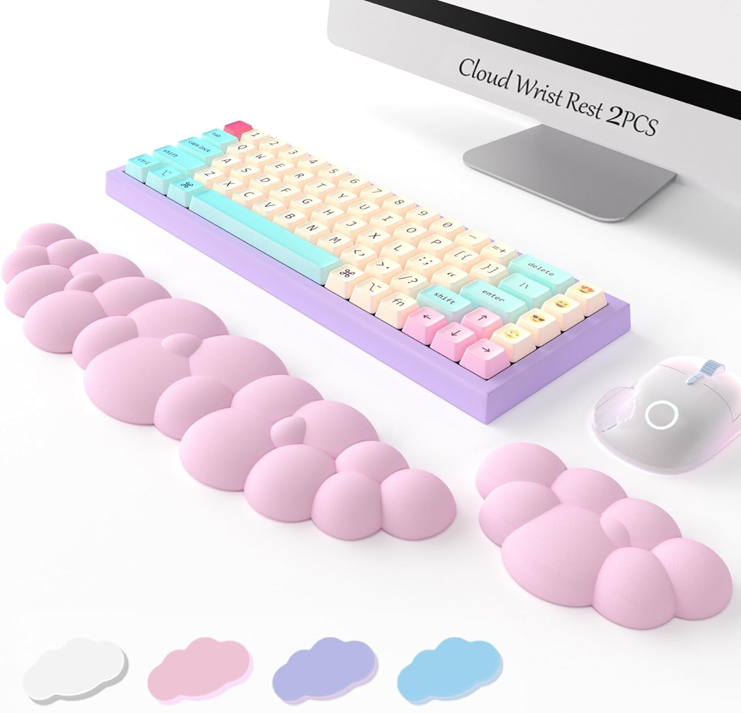 Futhstar High Density Memory Foam Keyboard Wrist Rest, Pink, Silicone ...