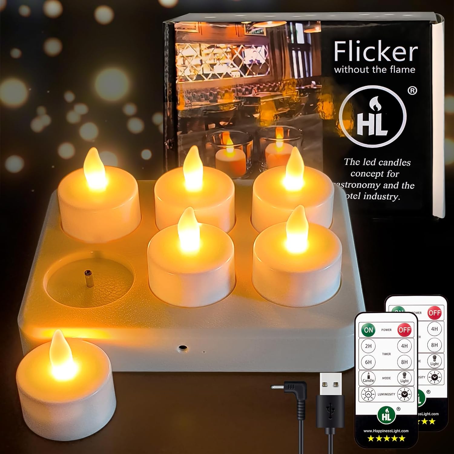 Harlier Black Tea Lights Candles, 12PCS Battery Operated Flameless ...