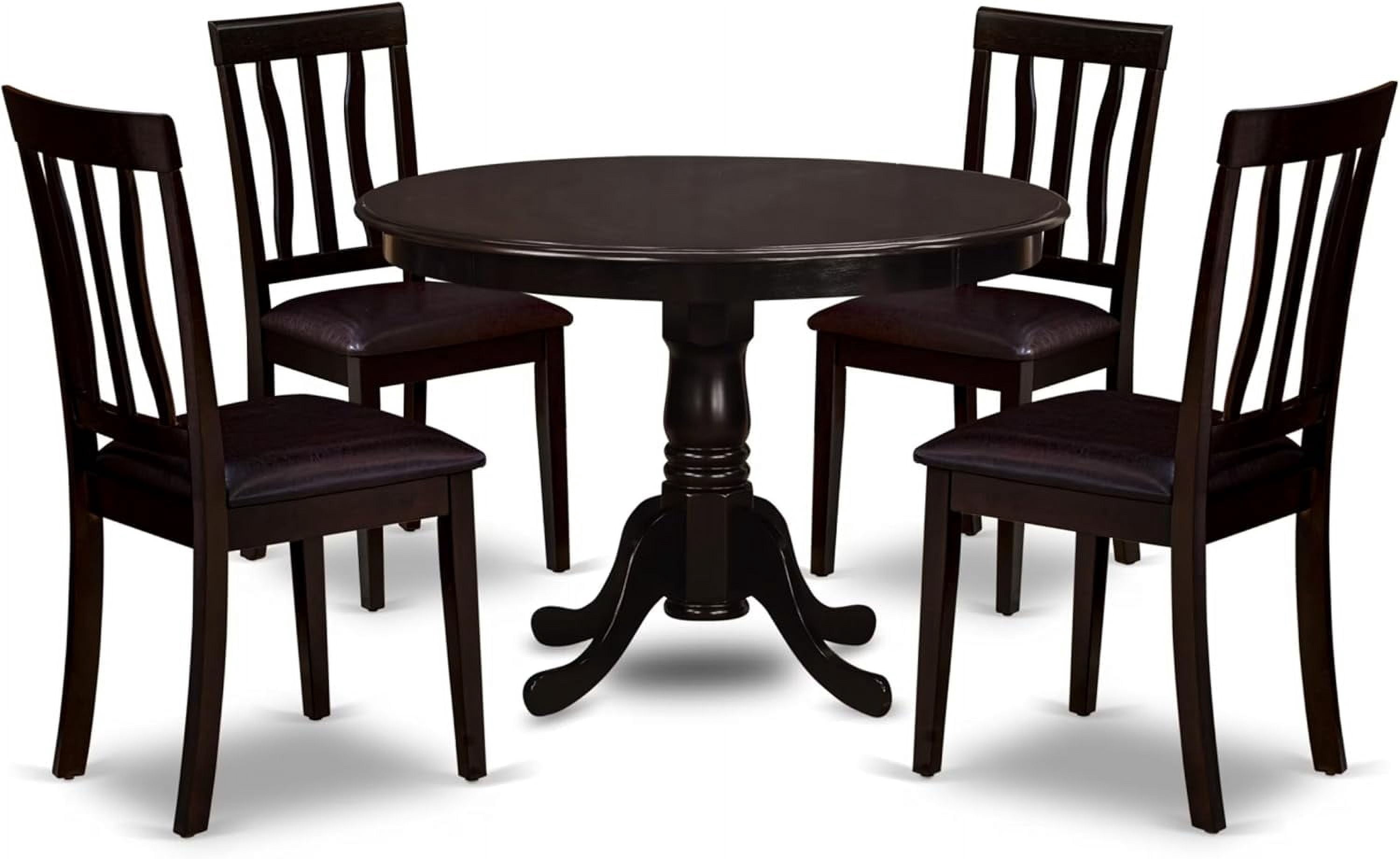 HLAN5-CAP-LC 5 Piece Dining Table Set for 4 Includes a Round Kitchen ...