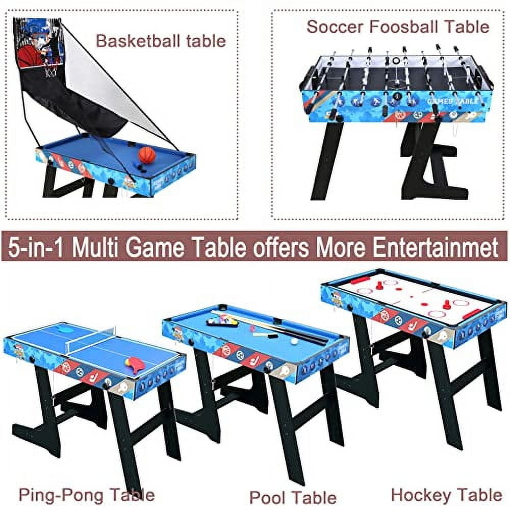 HLC 4 in 1 Multi Game Table 4 FT Combo Game Table Set w/Pool/Snooker ...