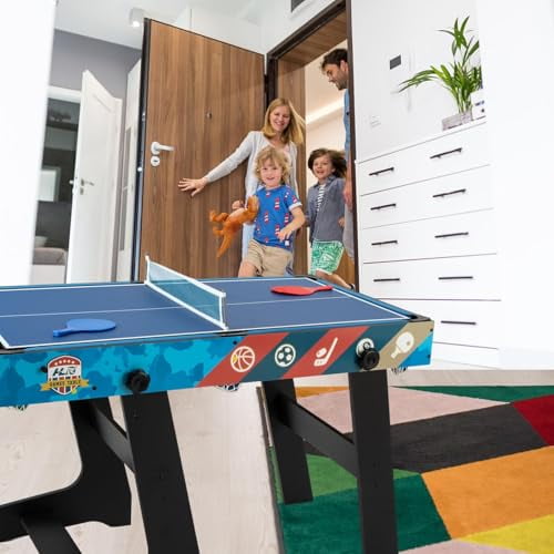 HLC 5-in-1 Multi-Game Table with Hockey Table, Soccer Foosball Table ...