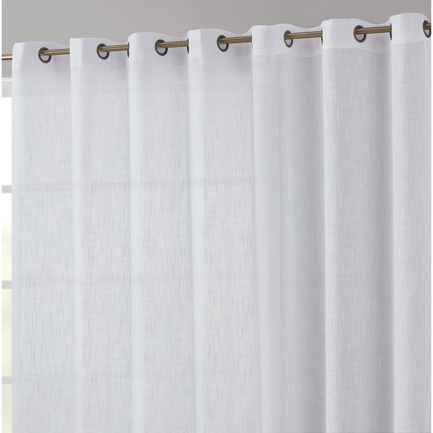 HLC.ME Faux Linen Semi Sheer Extra Wide Light Filtering Patio Door ...