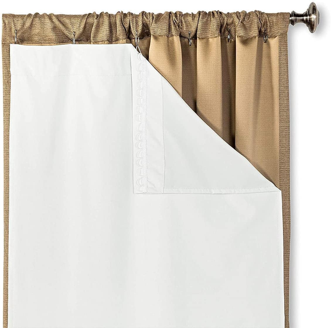 HLC.ME White Thermal Insulated 100% Blackout Curtain Liner for 84 inch ...
