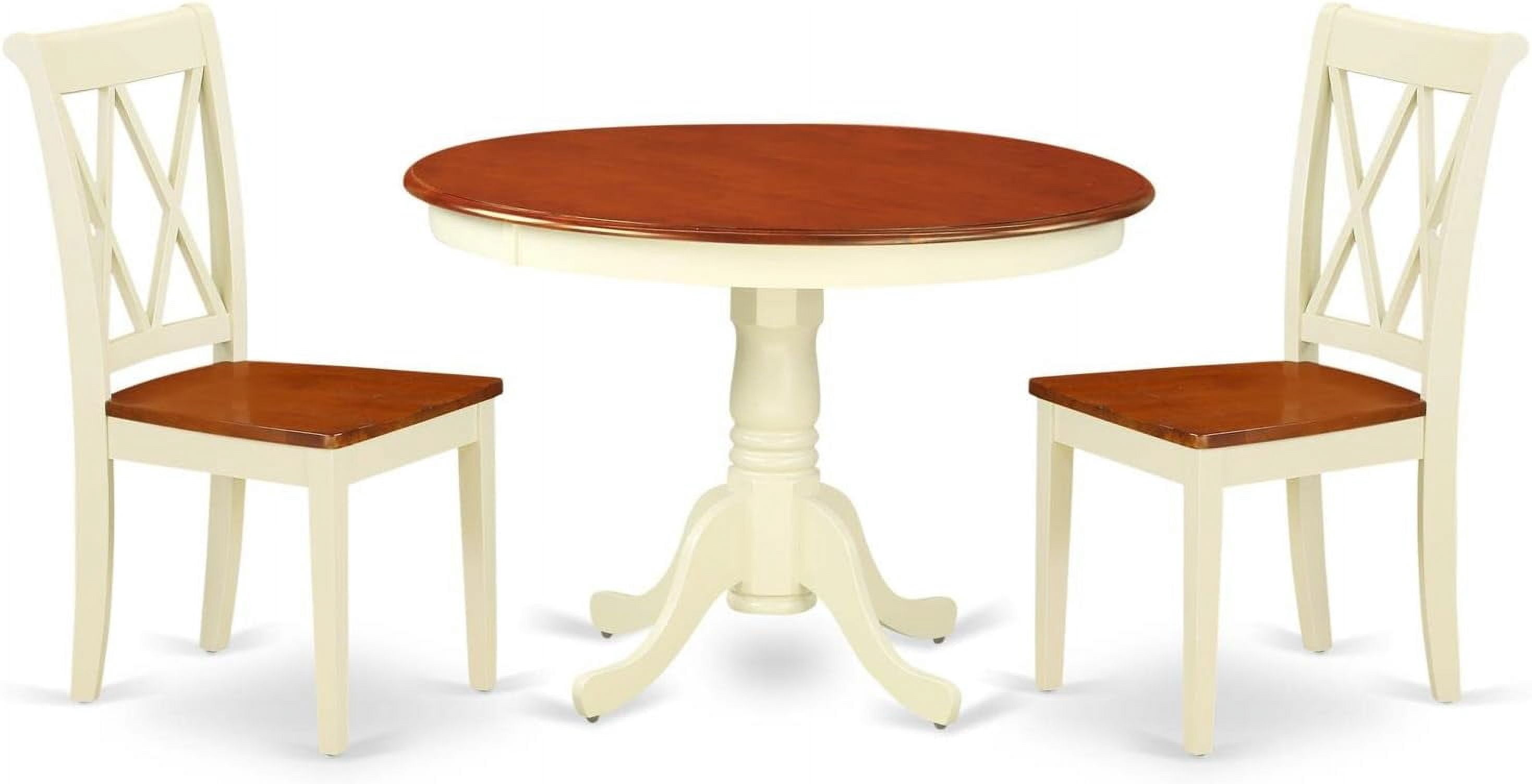 HLCL5-MAH-W 5 Piece Kitchen Table Set for 4 Includes a Round Dining ...