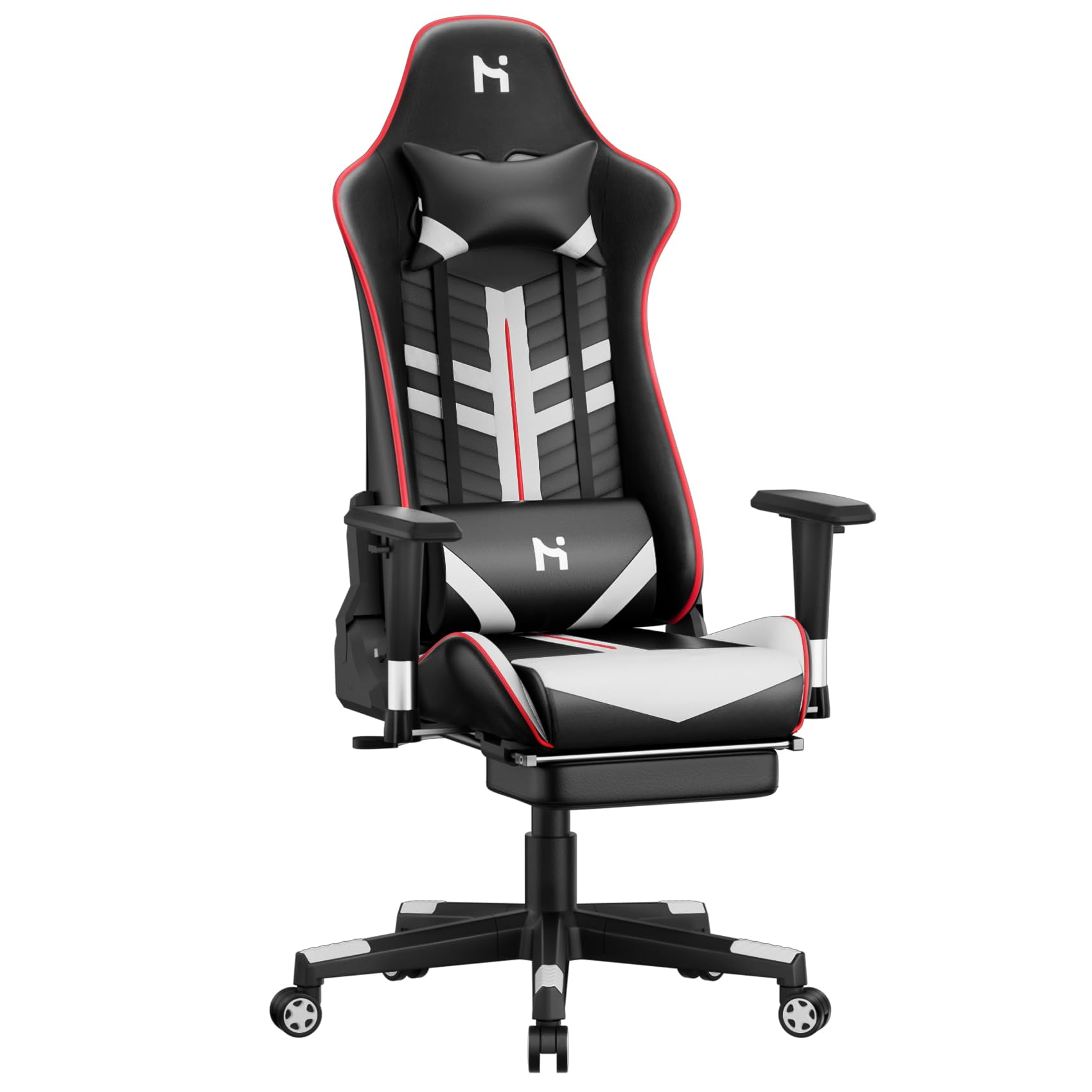 HLDIRECT Video Game Chair with Footrest, Height Adjustable and Swivel ...