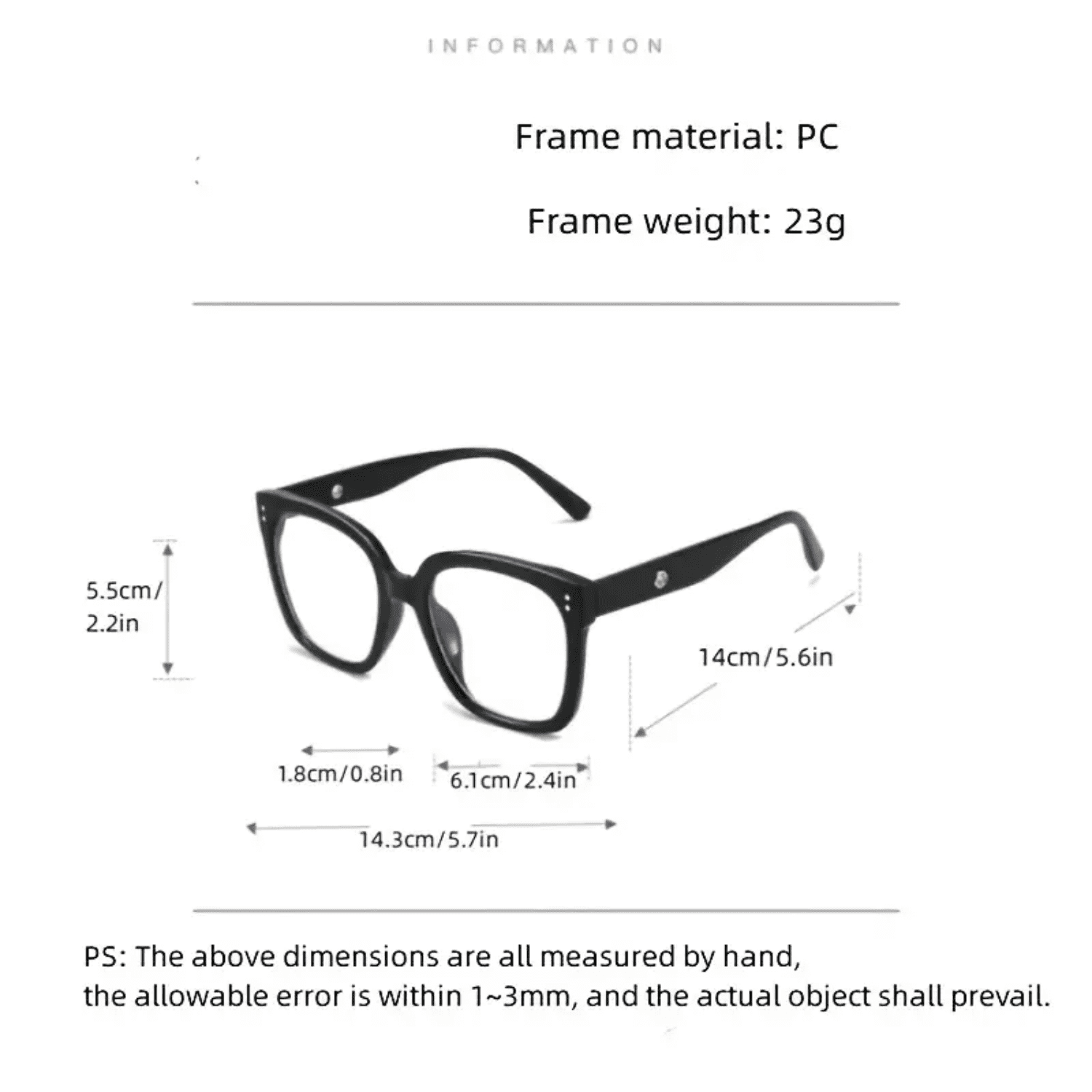 Hljhkjwm Oversized Universal Wearable Glasses In New Infinity Blue
