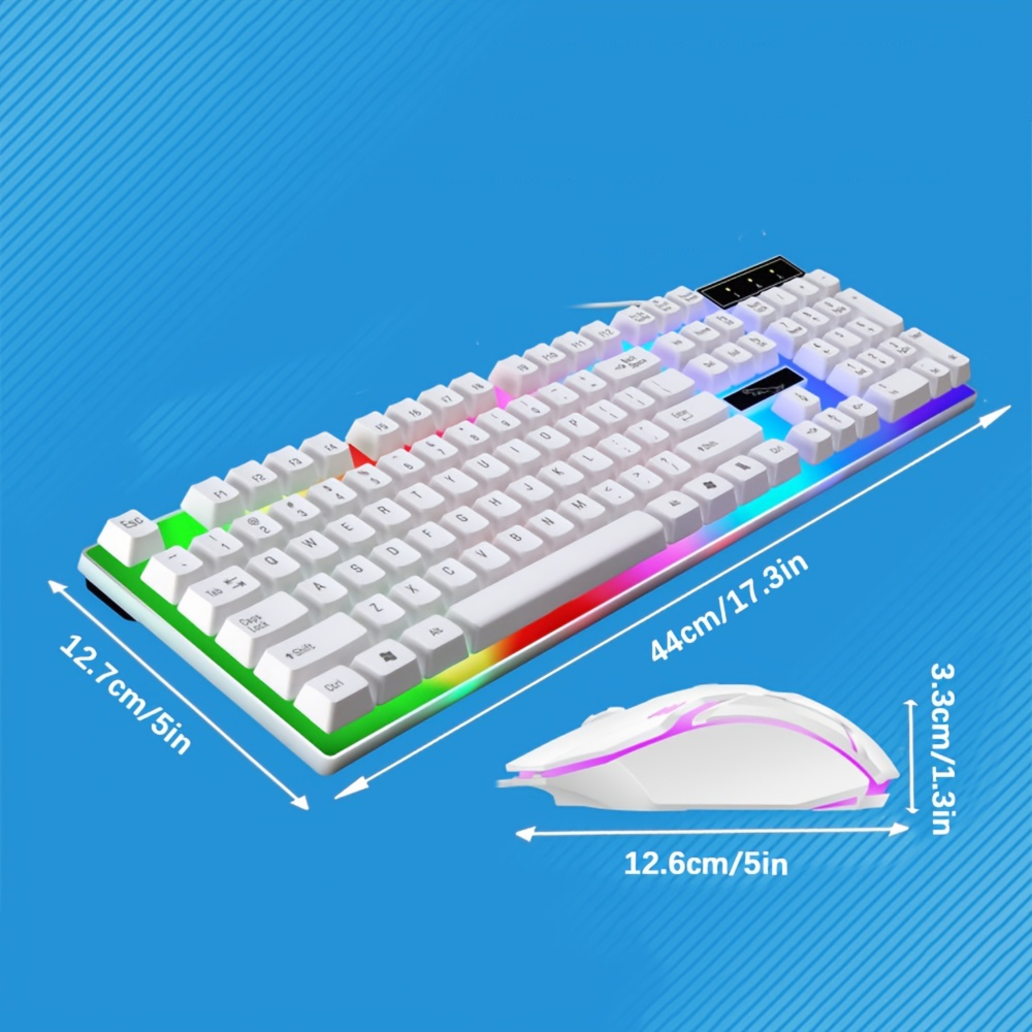 HLJHKJWM RGB Backlit Gaming Keyboard with Mechanical Feel USB Wired ...