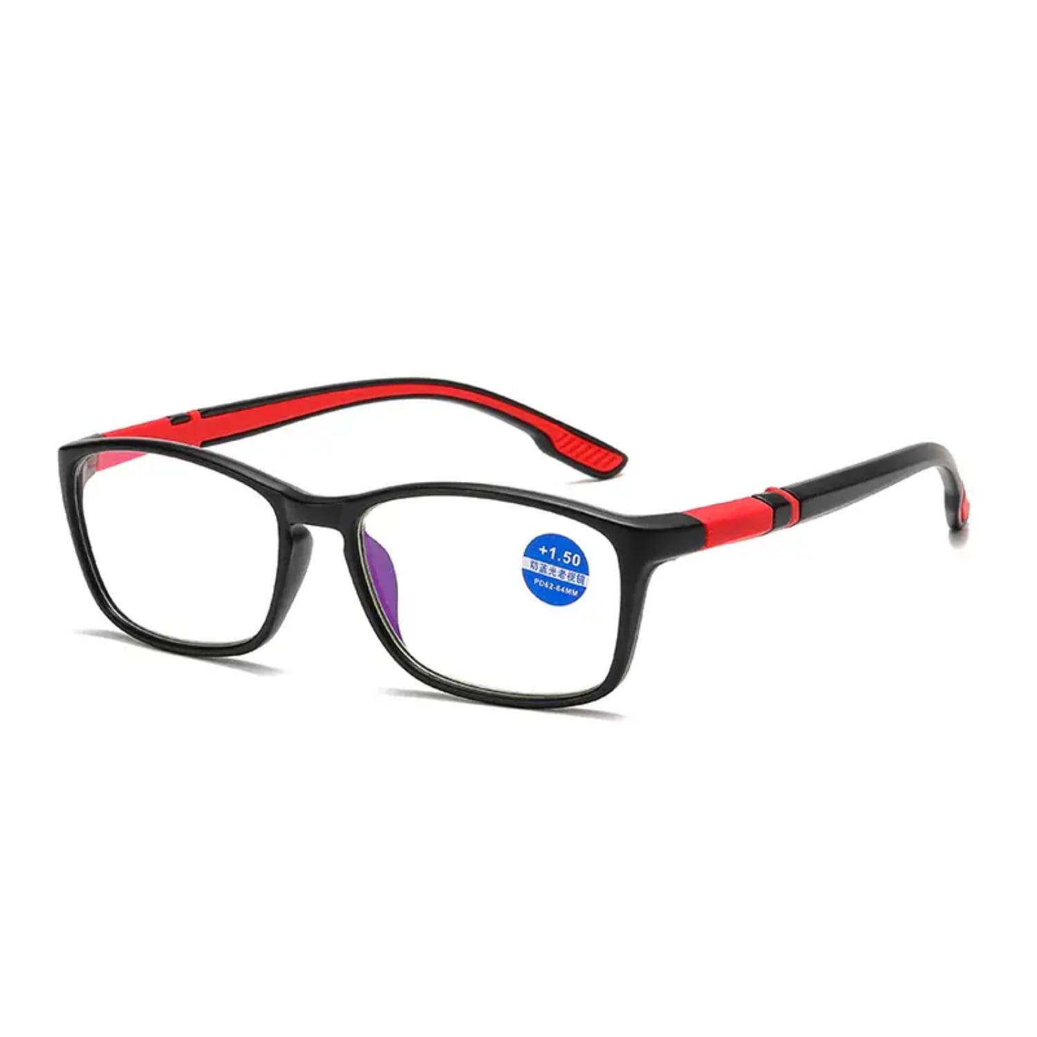 Hljhkjwm Stylish Red Blue Light Blocking Full Frame Tr Material Unisex Reading Glasses For