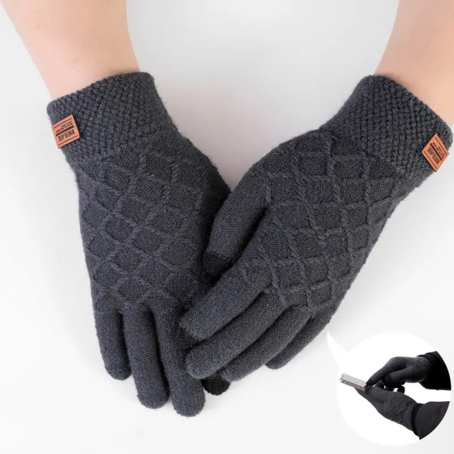 HLJHKJWM Warm and Cozy Men‘s Ultimate Wool Touch Screen Gloves with ...