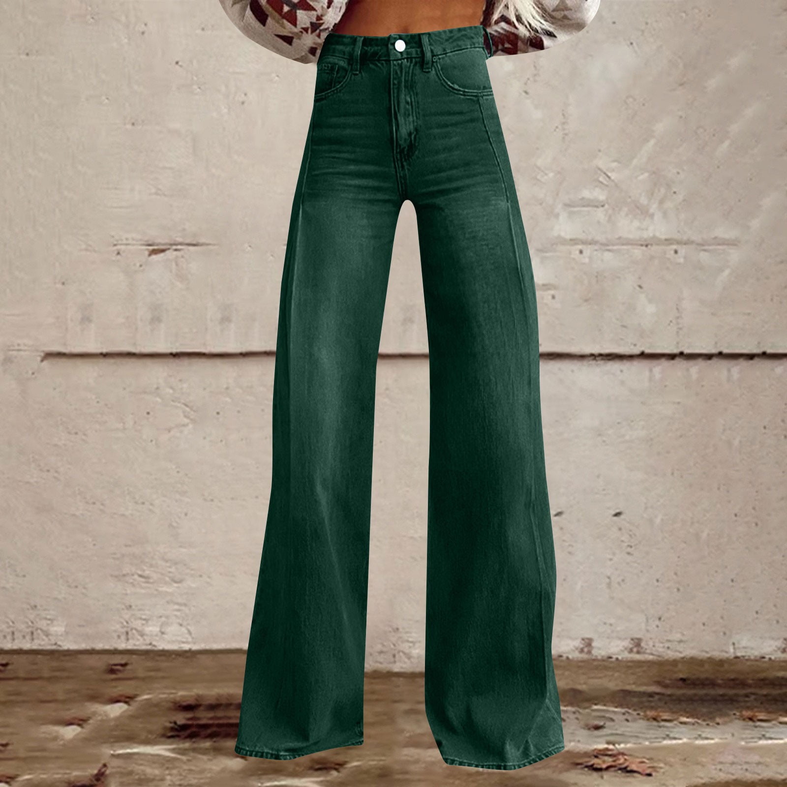 HLKJKLS Sweatpants Women Dark Wash Wide Leg 90S Streetwear Denim Pants ...