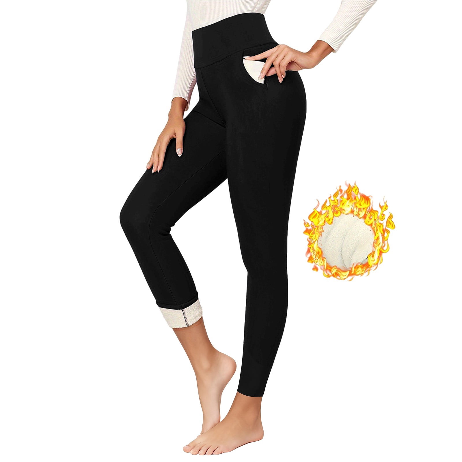 HLKJKLS Sweatpants Women Winter No Itchy Line Lamb Fleece Thickened ...