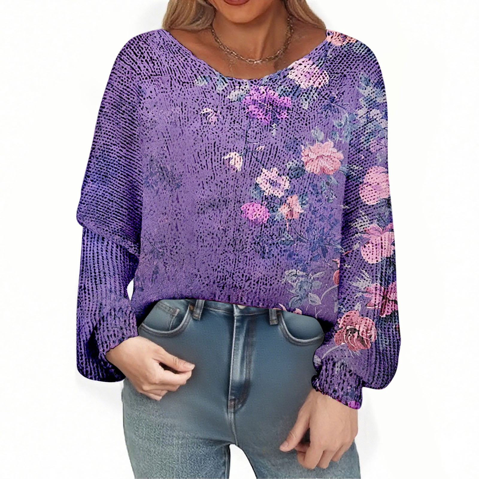 HLKJKLS Winter Clothing For Women Knitted Crewneck Long Sleeve Pullover ...