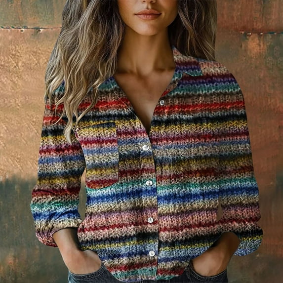 HLKJKLS Winter Clothing For Women Wrinkle Resistant Long Sleeve Button ...