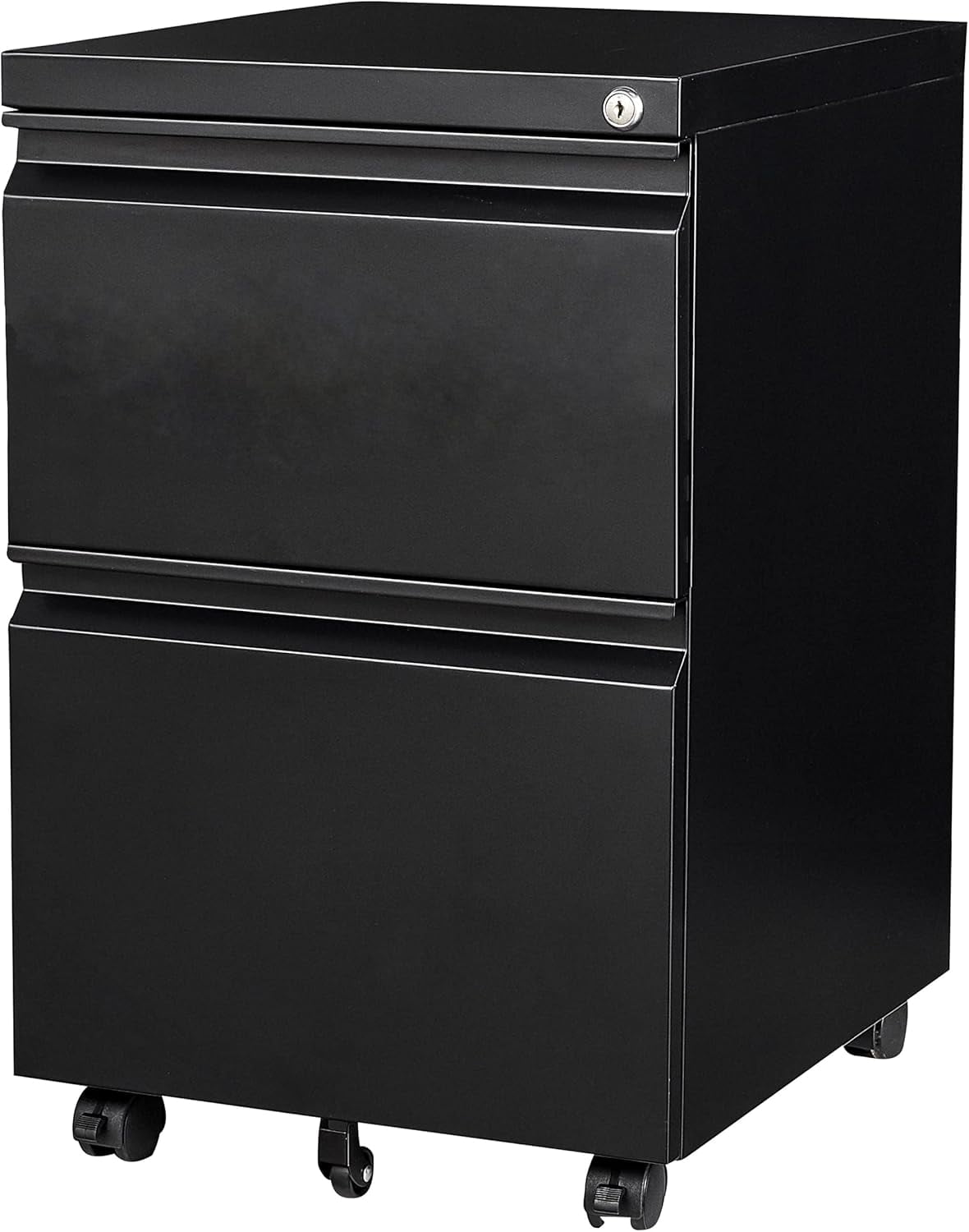HLL 2 Drawer File Cabinet on Wheels,Metal Filing Cabinet with Lock ...