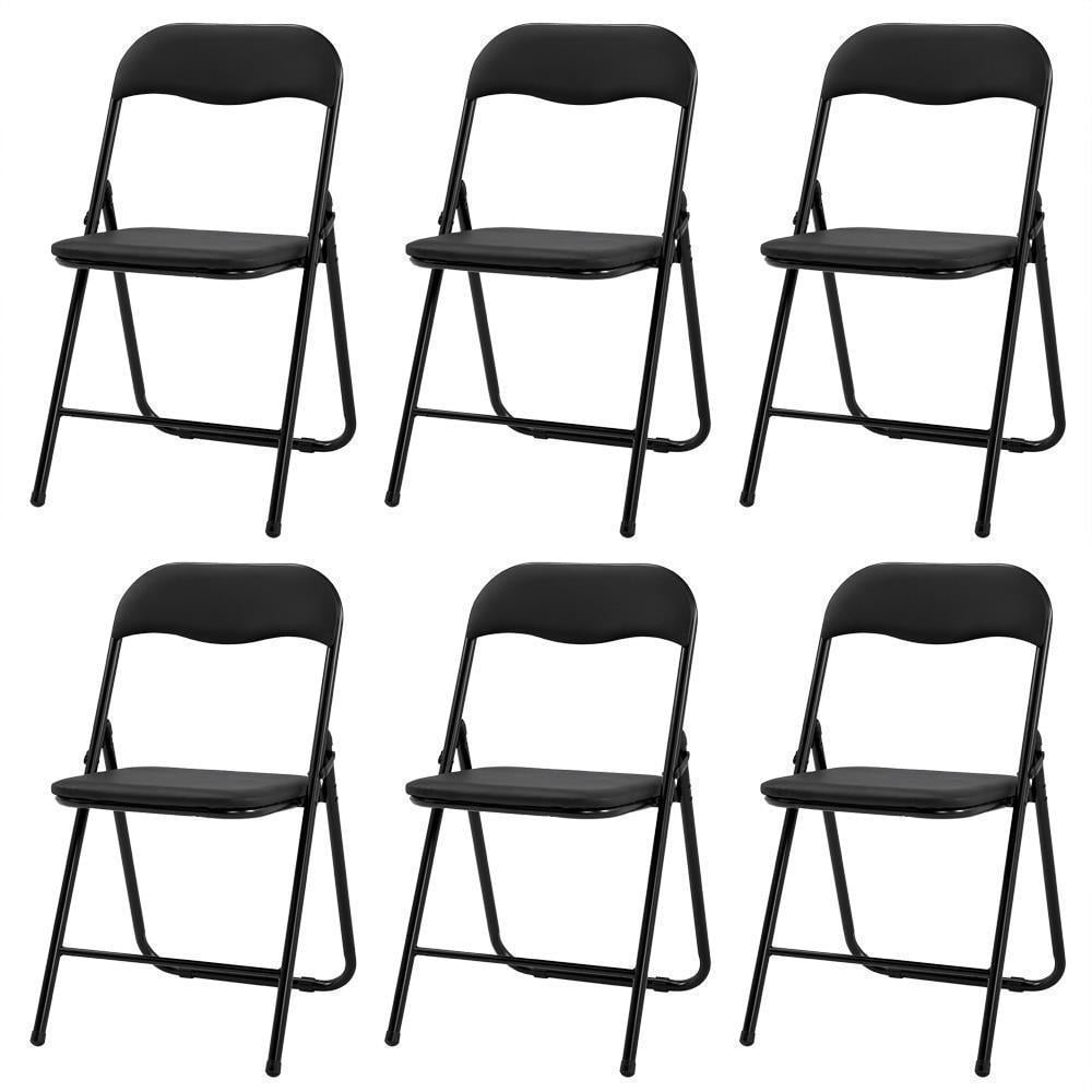 HLL 4/8/12 PACK Folding Chair Fabric Upholstered Padded Seat Metal ...