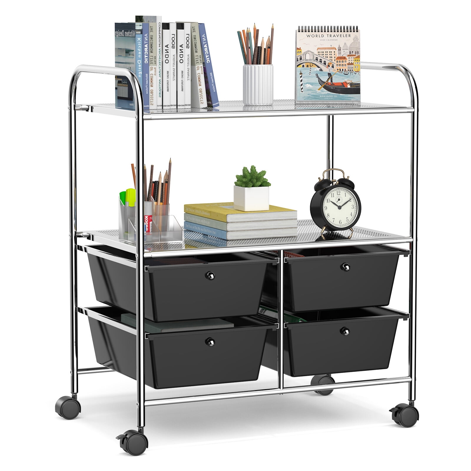 HLL 4-drawer rolling storage rack, scrapbook, paper office, school ...