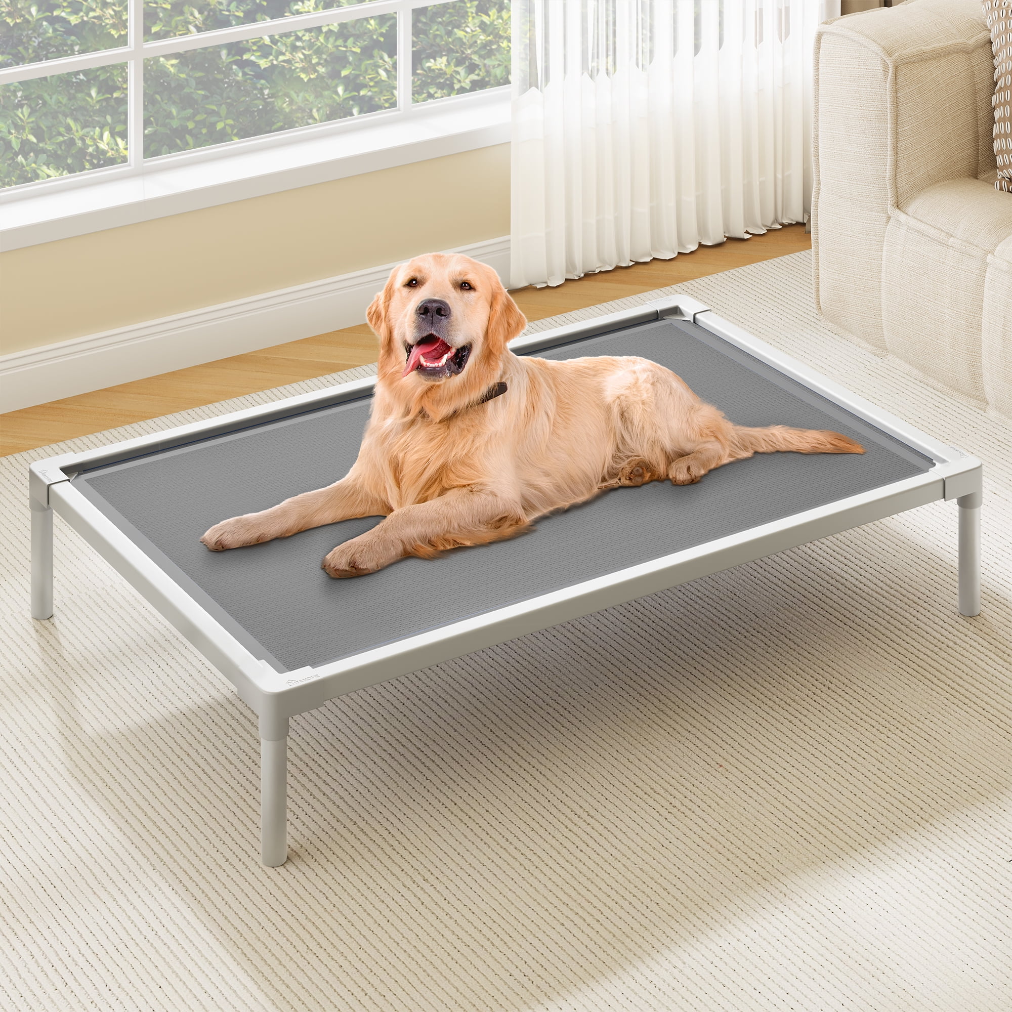HLL Cooling Elevated Dog Bed, Chew Proof Raised Pet Cot with Aluminum ...
