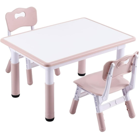 LAZY BUDDY Adjustable Kids Table & 4 Chairs Set - Dining & Art Desk ...
