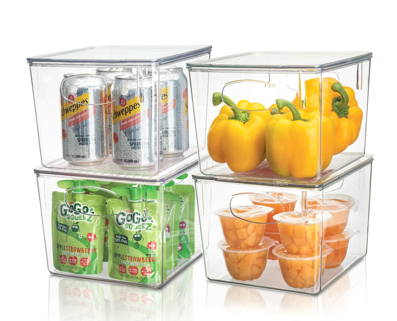 HLL Plastic Storage Bins With lids, 4 Pack – Perfect Pantry ...