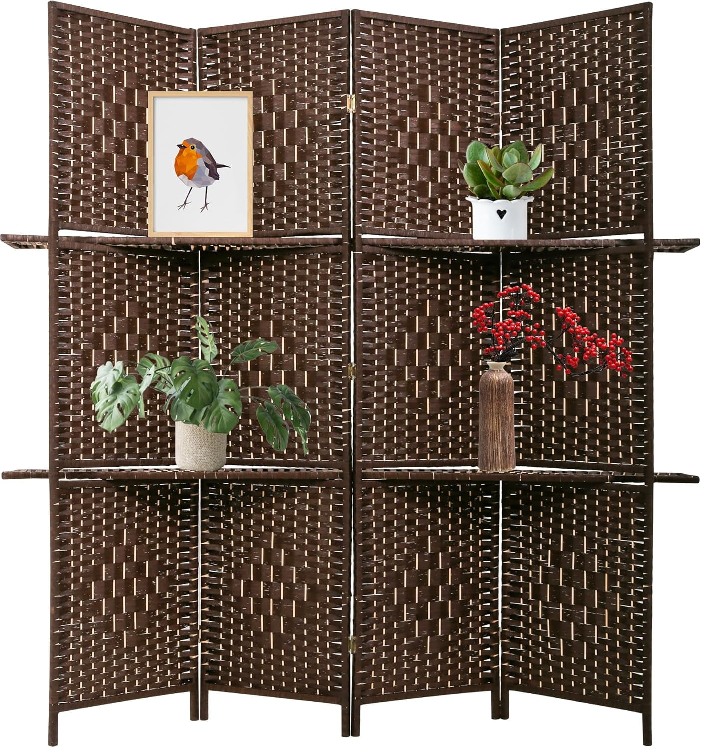 HLL Room Divider Room Screen Divider Wooden Screen Folding Portable ...
