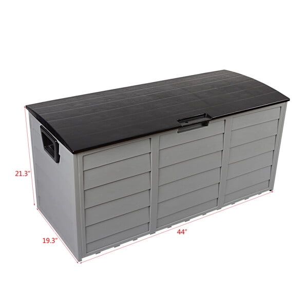 HLL Upgraded 75 Gallon Outdoor Storage Box, Lockable Plastic Storage ...