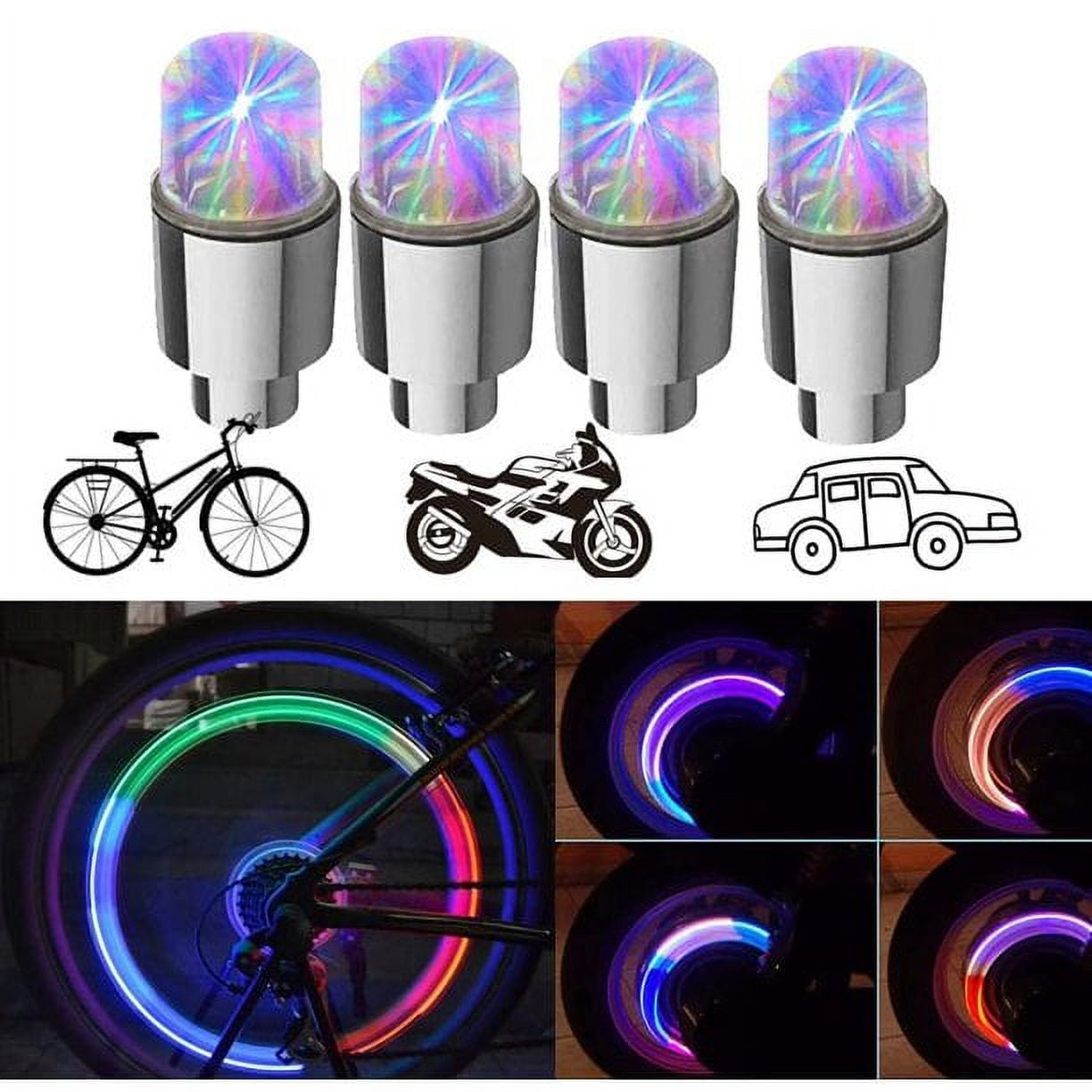 HLONK 4Pcs Car Tire Valve Lights, Bike LED Wheel Light, Waterproof LED ...