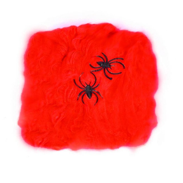 Hlonk 5 Pack Halloween Spider Web Decorations Super Stretch White