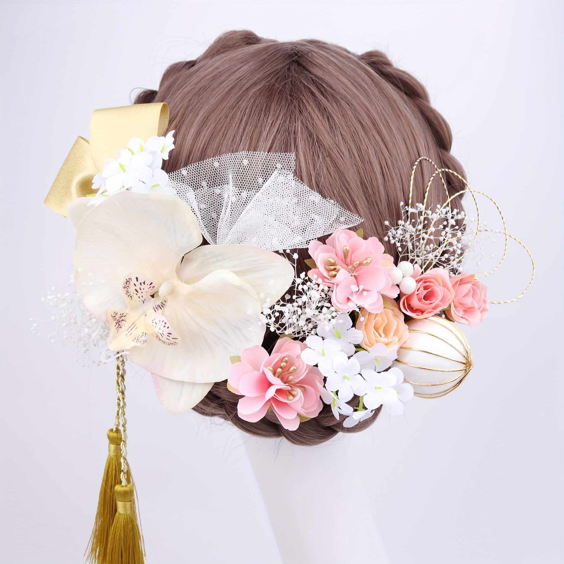 HLONK Elegant 18pcs Floral Hair Accessory Set - Cute & Elegant Fabric ...