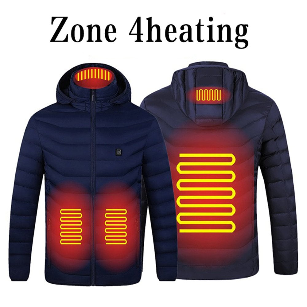 HLONK Heated Jacket for Men Smart Electric Rechargeable Hooded Heating ...