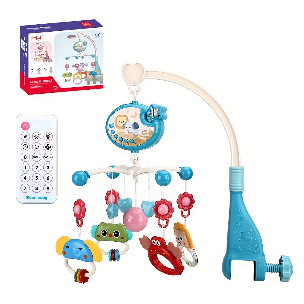 HLONK Interactive Baby Crib Toy with Remote Control - Rotating Star ...
