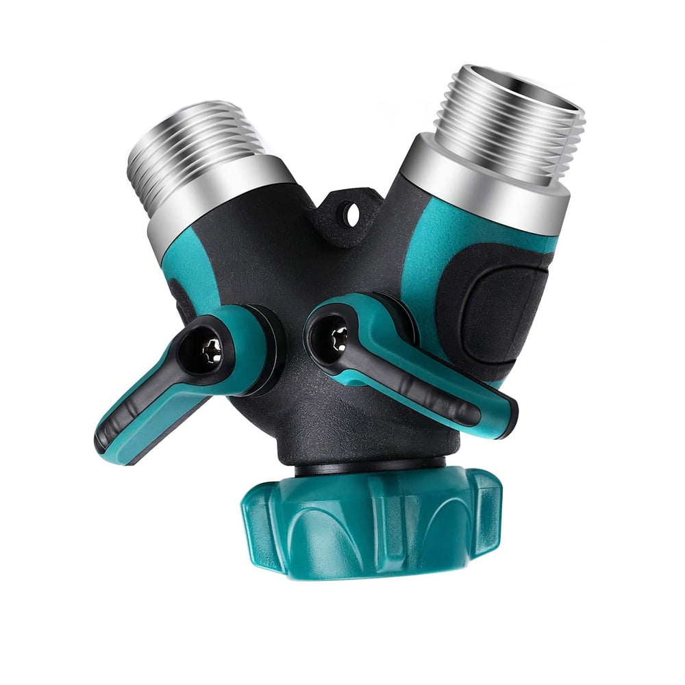 Water Upgraded Full-Flow Brass Garden , 3/4 Inch,2-Way Y Hose Splitter