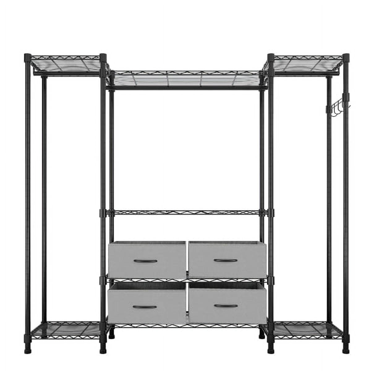 HLONK Wire Garment Rack Heavy Duty Clothes Rack，Closet Organizer Metal ...