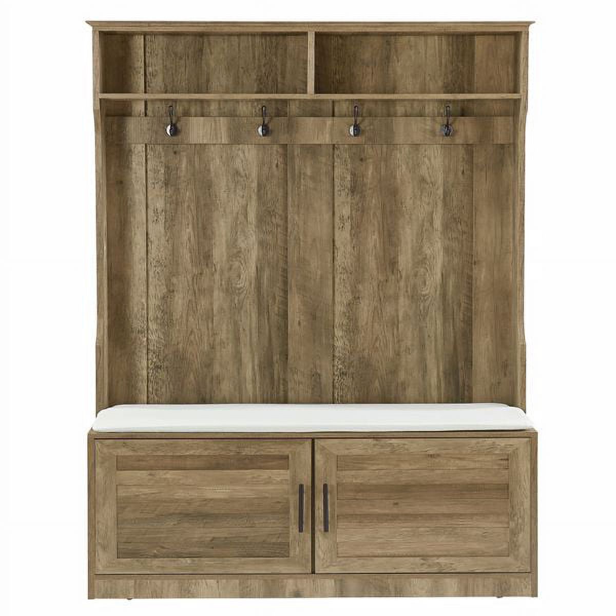 HLONK Wood Coat Rack, Storage Shoe Cabinet, with Clothes Hook, with ...