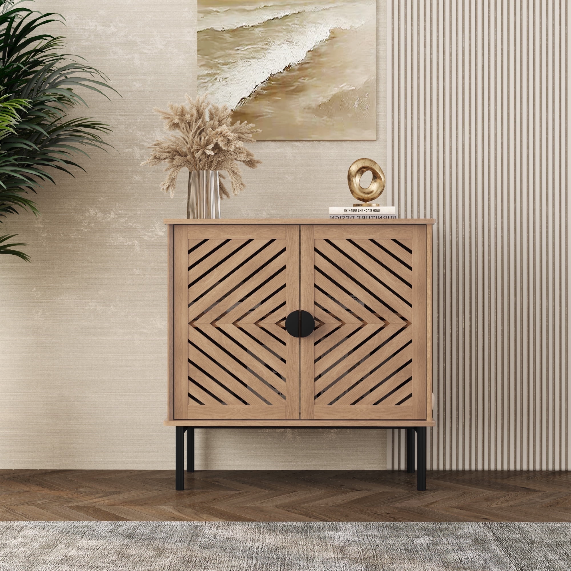 HLR 31.5" Modern 2-Door Sideboard Buffet Cabinet with Storage and ...