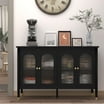HLR 48" Modern Wood Credenzas & Sideboards with Gold Trim, Storage ...