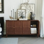 T4TREAM Farmhouse Credenza Kitchen Cupboard, 66'' Wide Buffet Cabinet ...